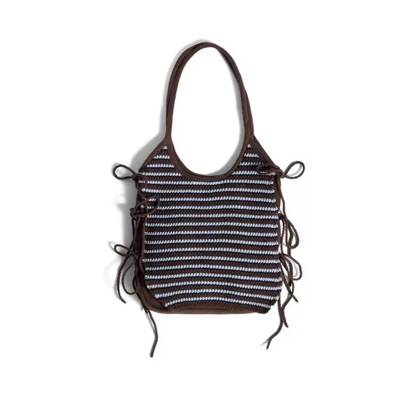 Miu Miu Ivy Crochet Bag - Cocoa Brown/celeste | Editorialist
